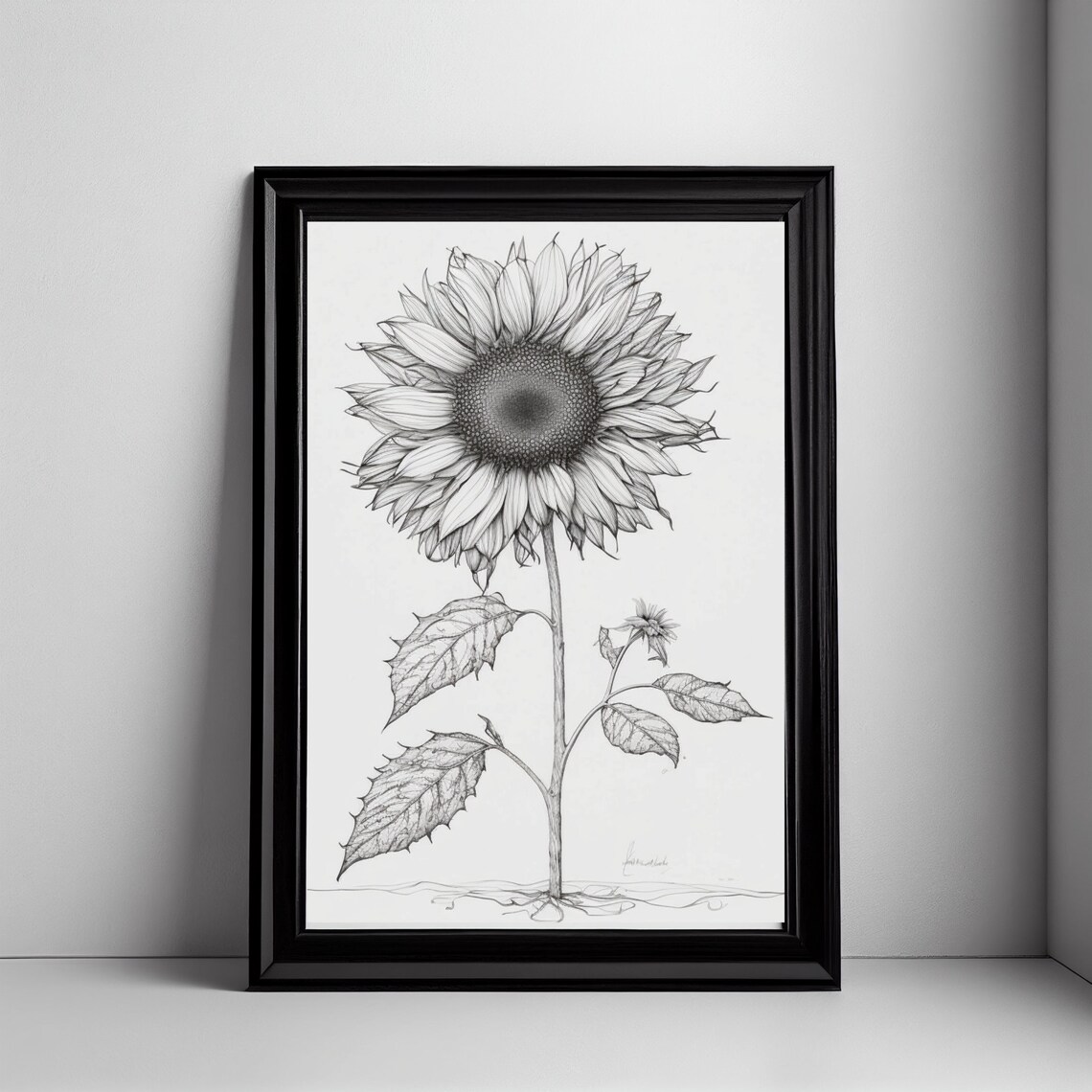 Sunflower Single Line, Sunflower Wall Art Print, Sunflower Digital ...