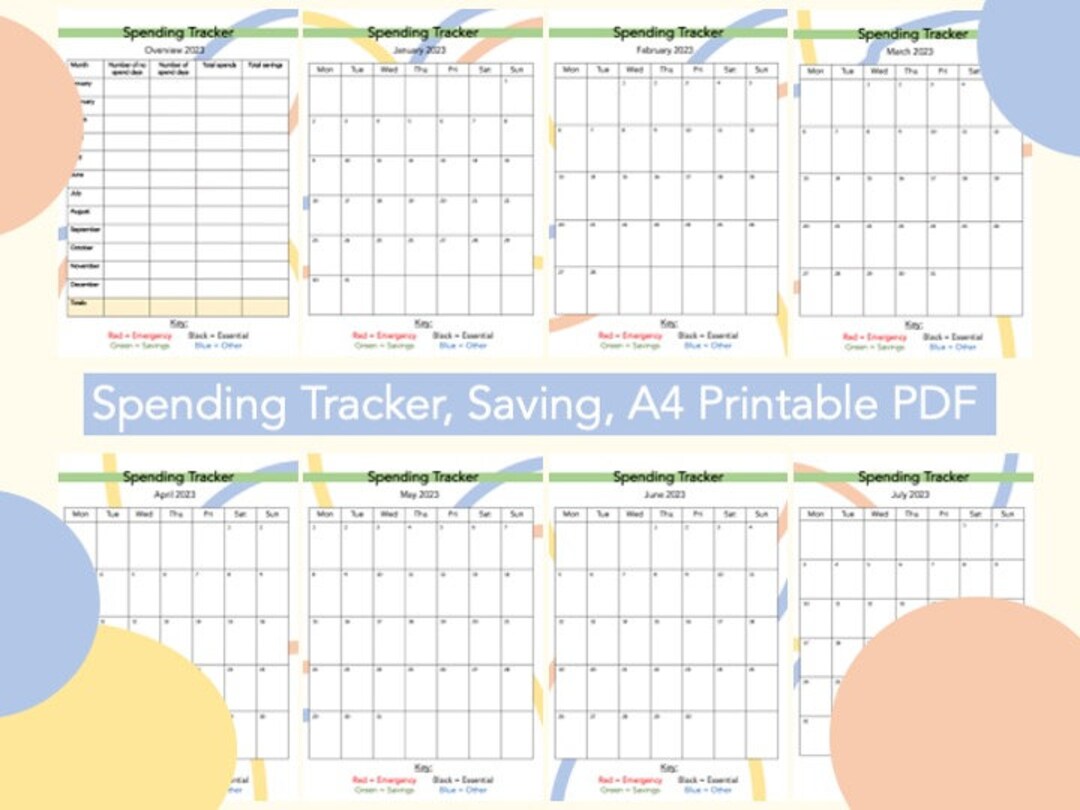 Spending Tracker | Printable PDF | A4 | No Spend Challenge | Budgeting ...