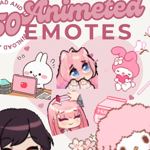 Pink Emotes Pack 125x - Etsy