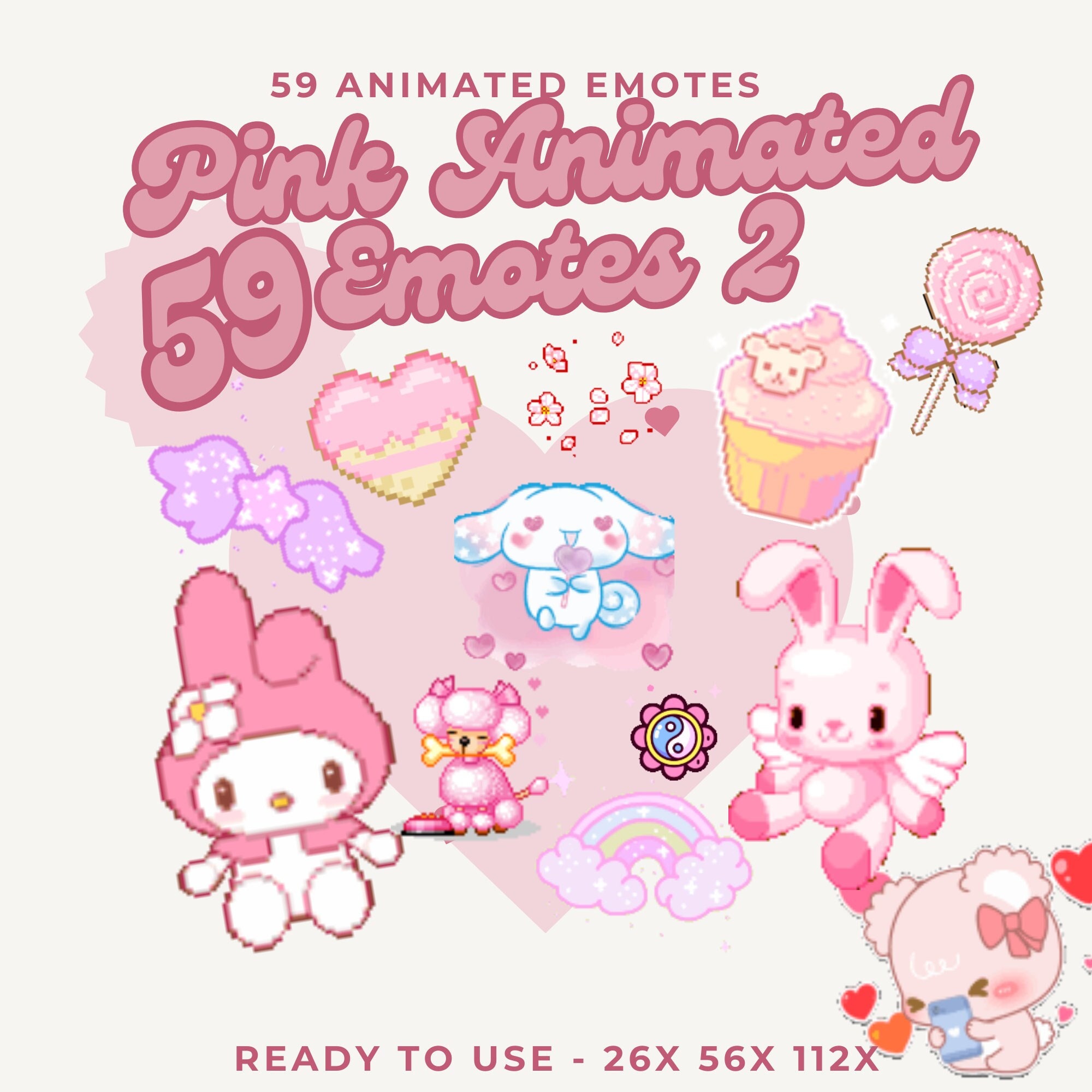 Pink Animated Emotes 2 - Etsy