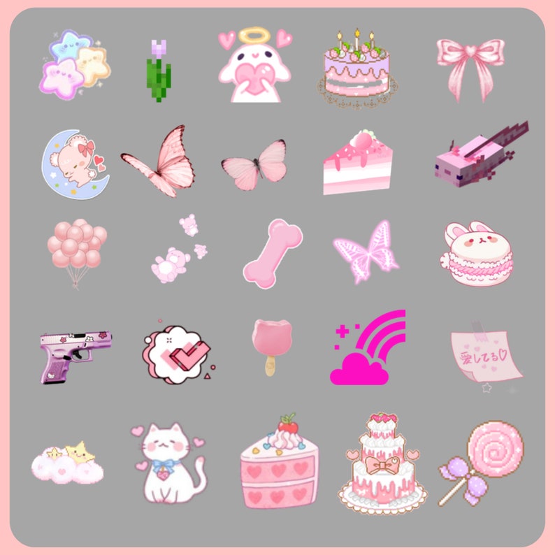 Pink Emotes Pack 125x - Etsy