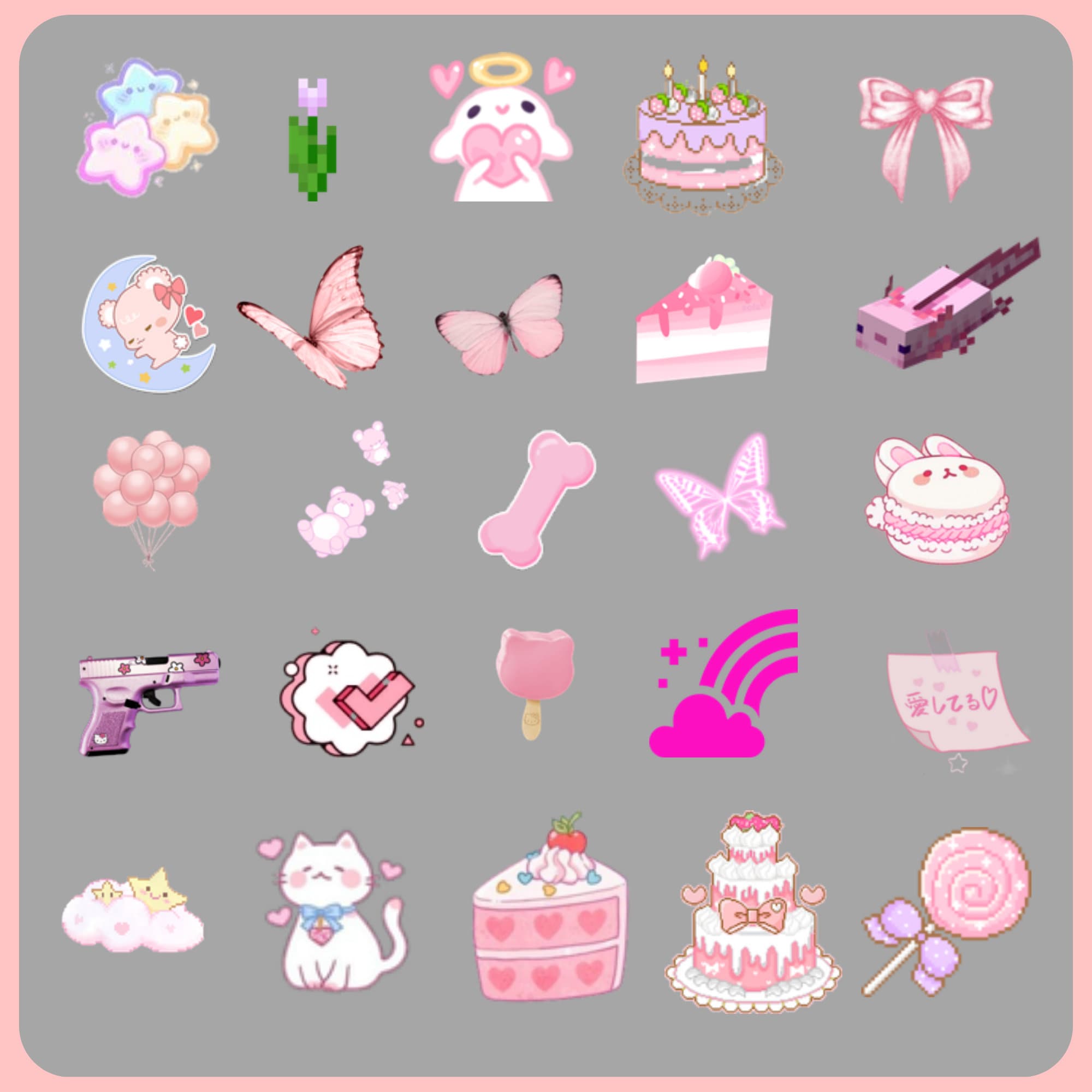 Pink Emotes Pack 125x - Etsy