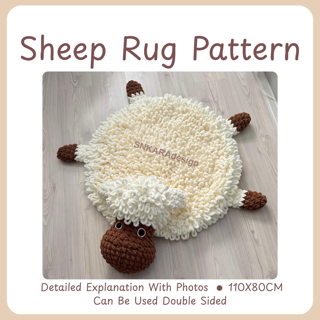 Sheep Rug Pattern Crochet Pattern Nursery Room Rug - Etsy