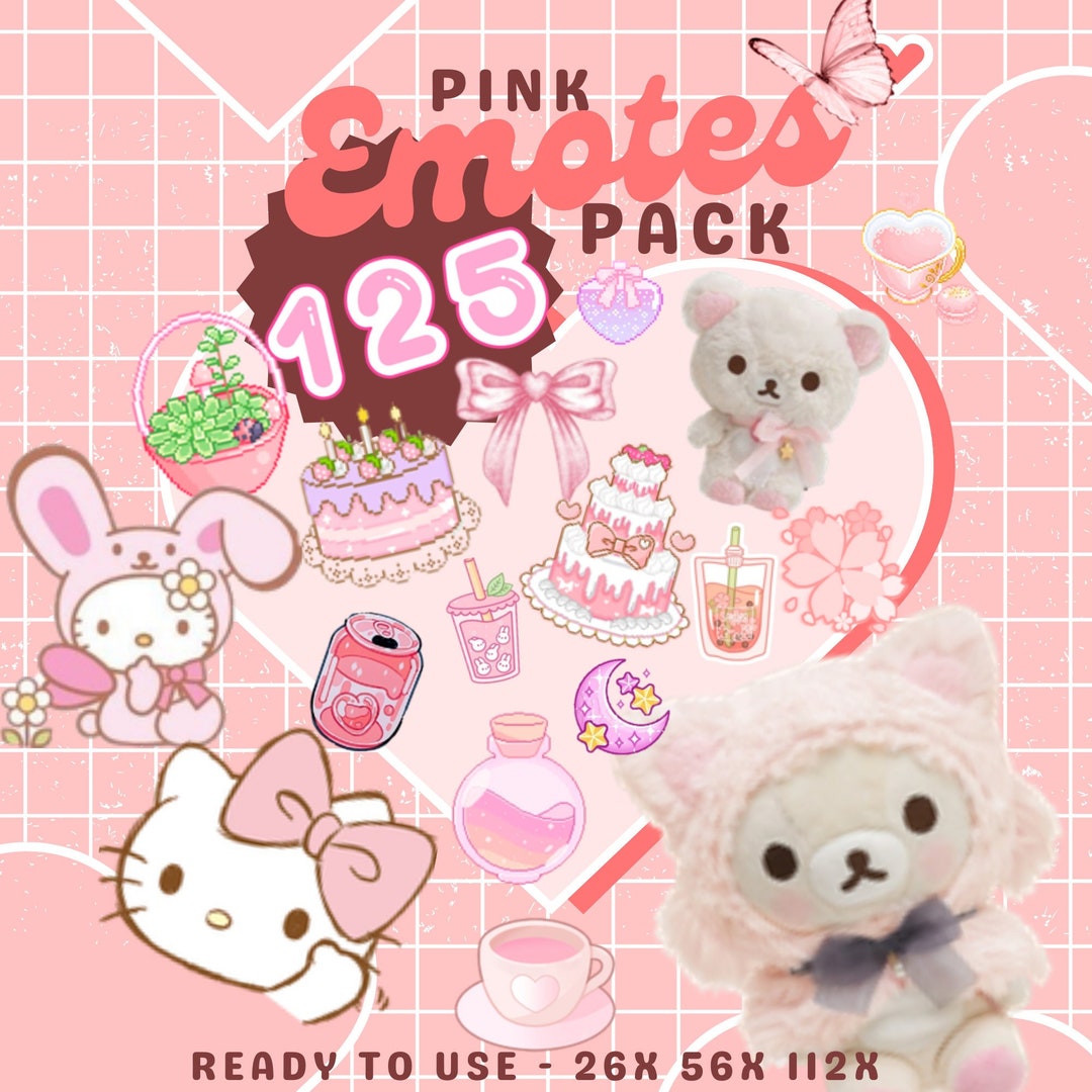 Pink Emotes Pack 125x - Etsy