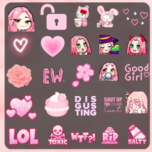 Pink Emotes Pack 115x - Etsy