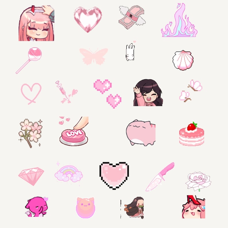 Pink Animated Emotes - Etsy New Zealand