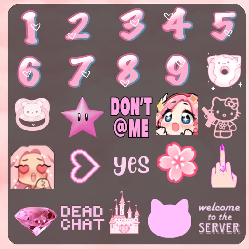 Pink Emotes Pack 115x - Etsy