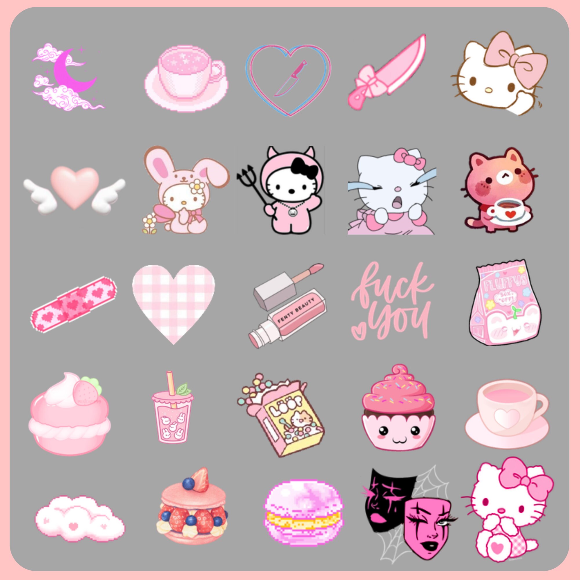 Pink Emotes Pack 125x - Etsy