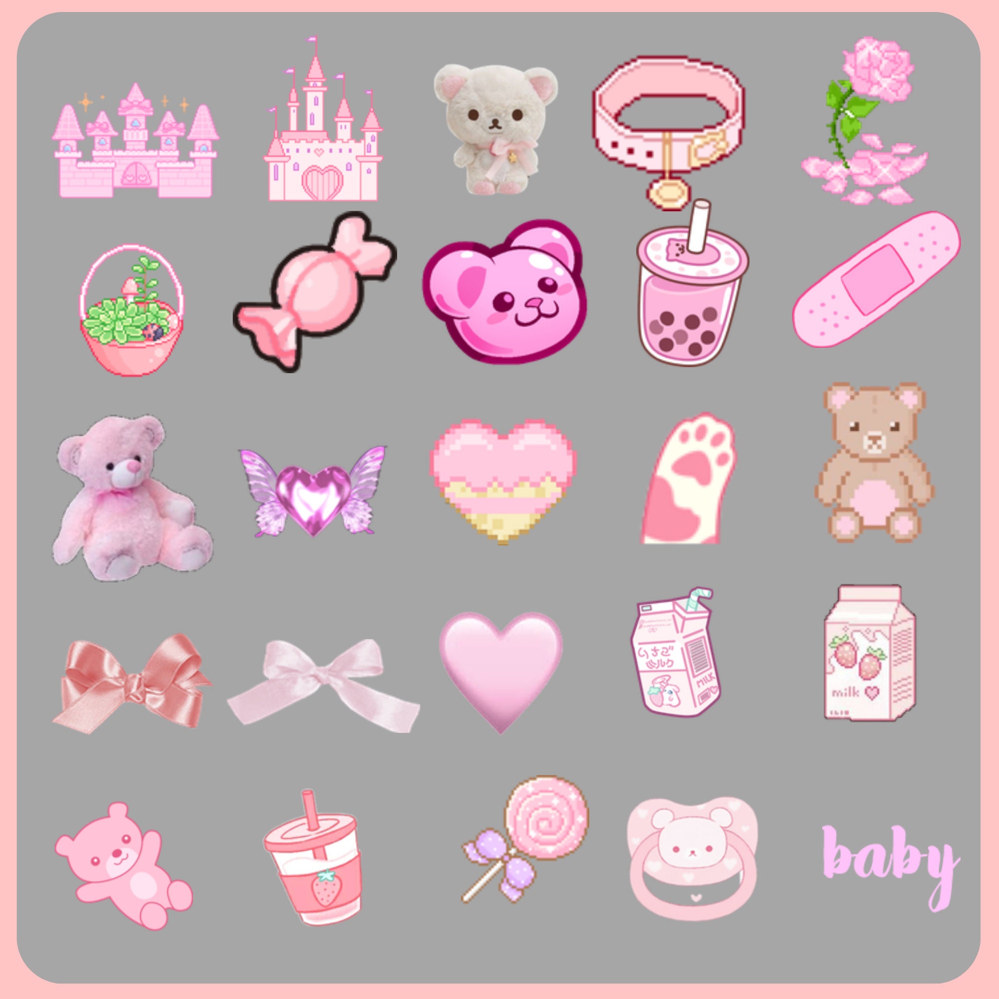 Pink Emotes Pack 125x - Etsy