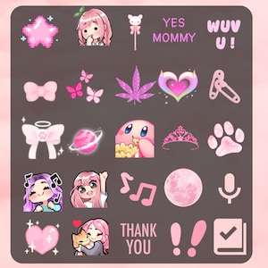 Pink Emotes Pack 115x - Etsy