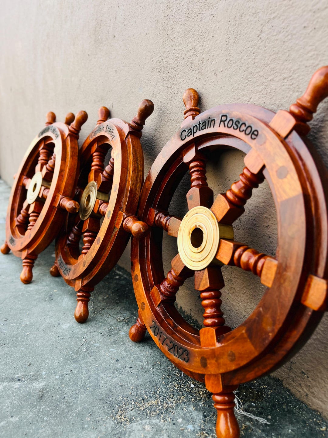 Handcrafted Rosewood Ship Wheel: Personalized Captain Gift - Etsy