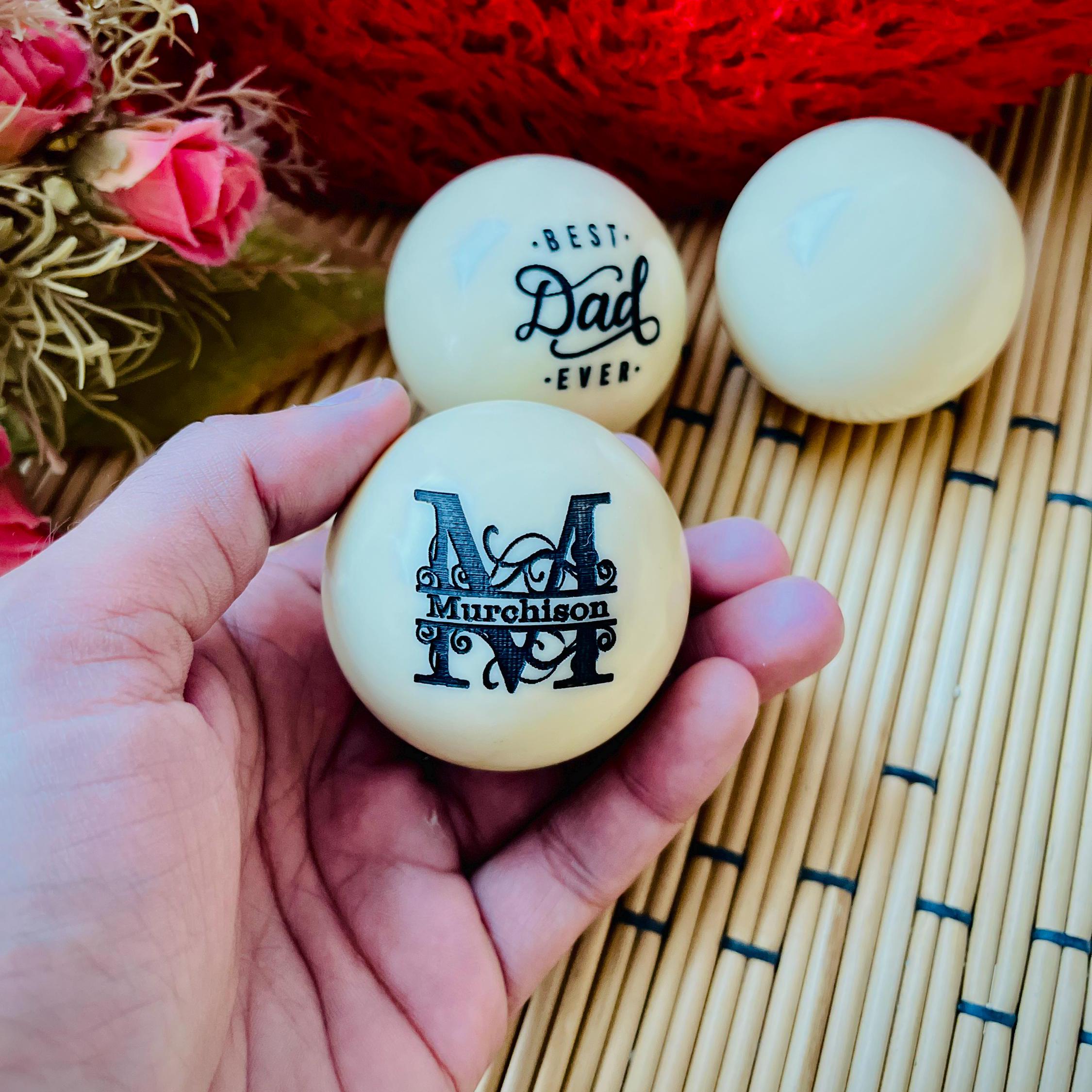 Engraved Cue Ball - Personalized 8 Ball Pool - Custom Billiard Cue Ball ...