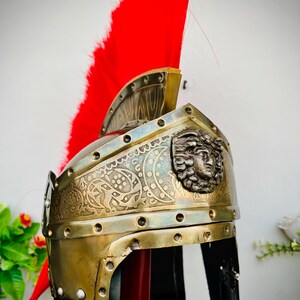 Handmade Engraved Roman Centurion Helmet: Steel Medieval Knight Costume ...