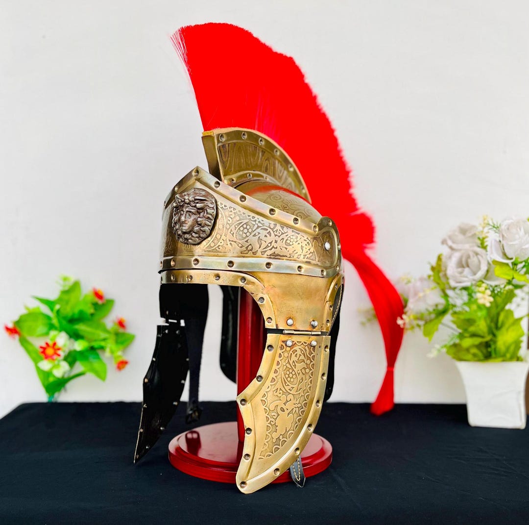 Handmade Roman Centurion Helmet: Engraved Steel Knight Costume - Etsy