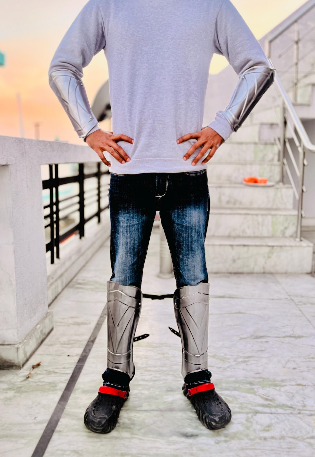 Steel Medieval Knight Armor Bracers & Leg Guards: Cosplay SCA ...