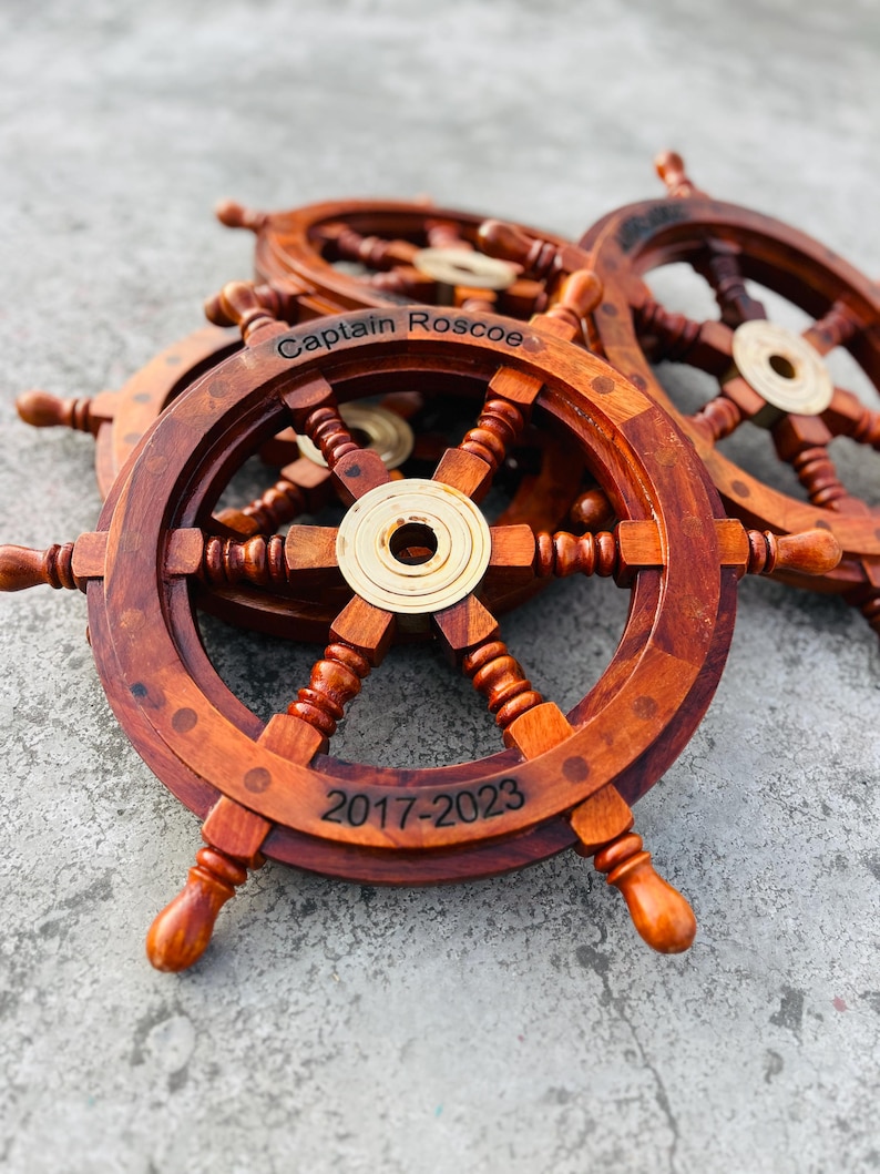 Handcrafted Rosewood Ship Wheel: Personalized Captain Gift - Etsy