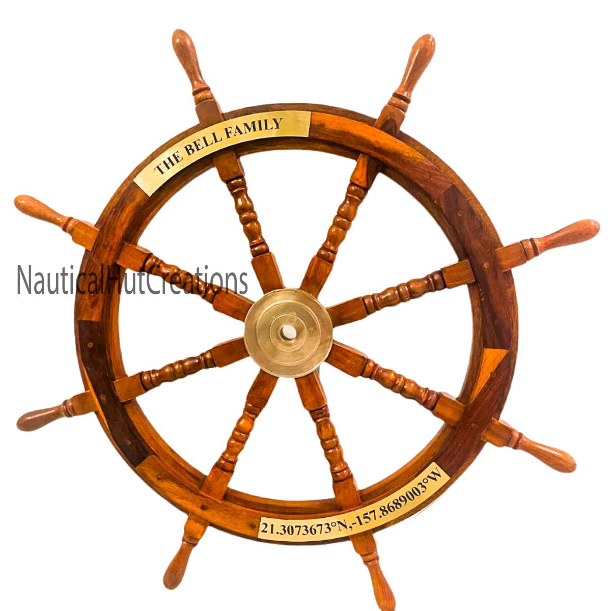 Handcrafted Rosewood Ship Wheel: Personalized Captain Gift - Etsy