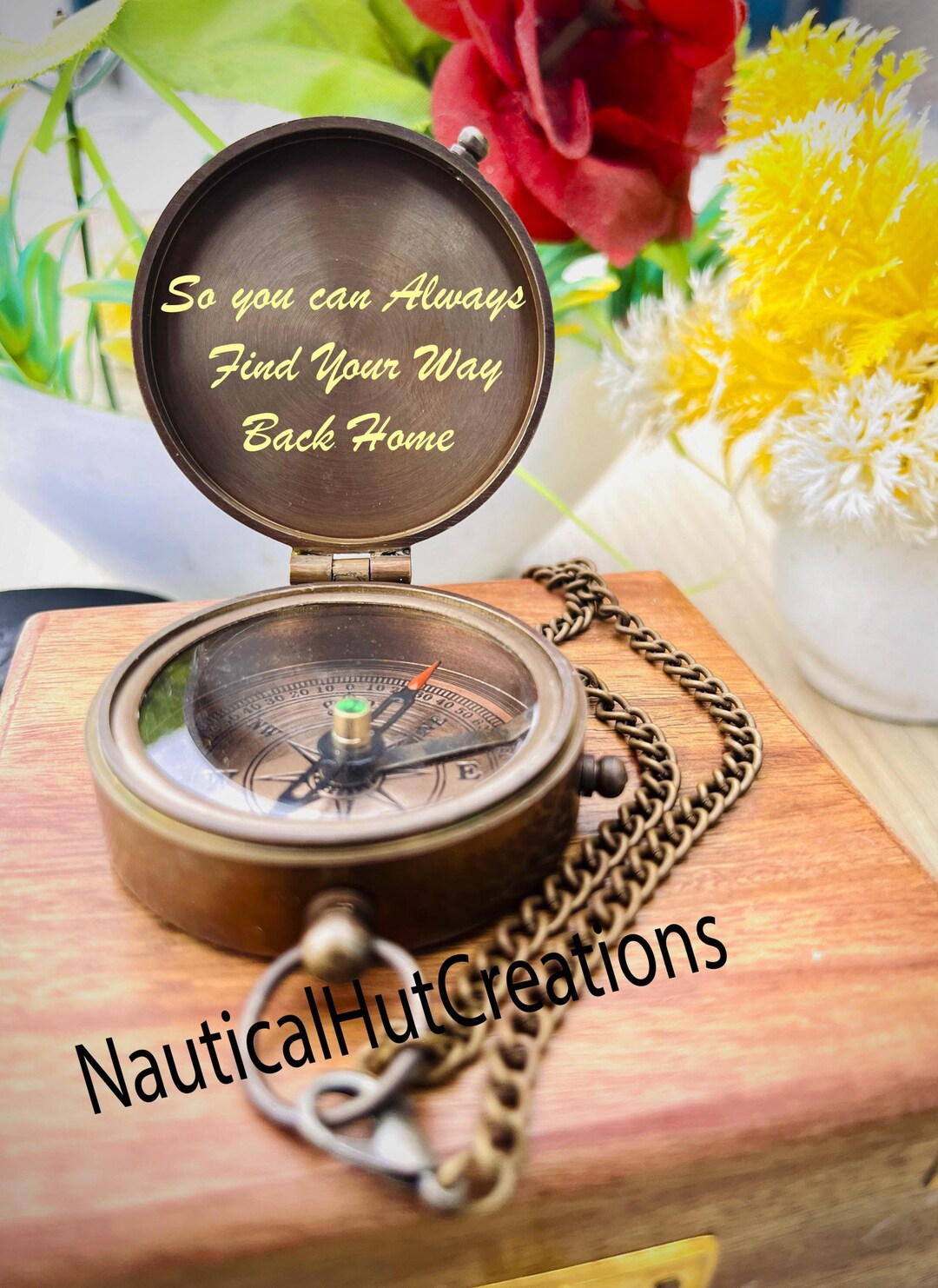 Personalized Brass Compass, Engraved Compass, Function Compass With ...