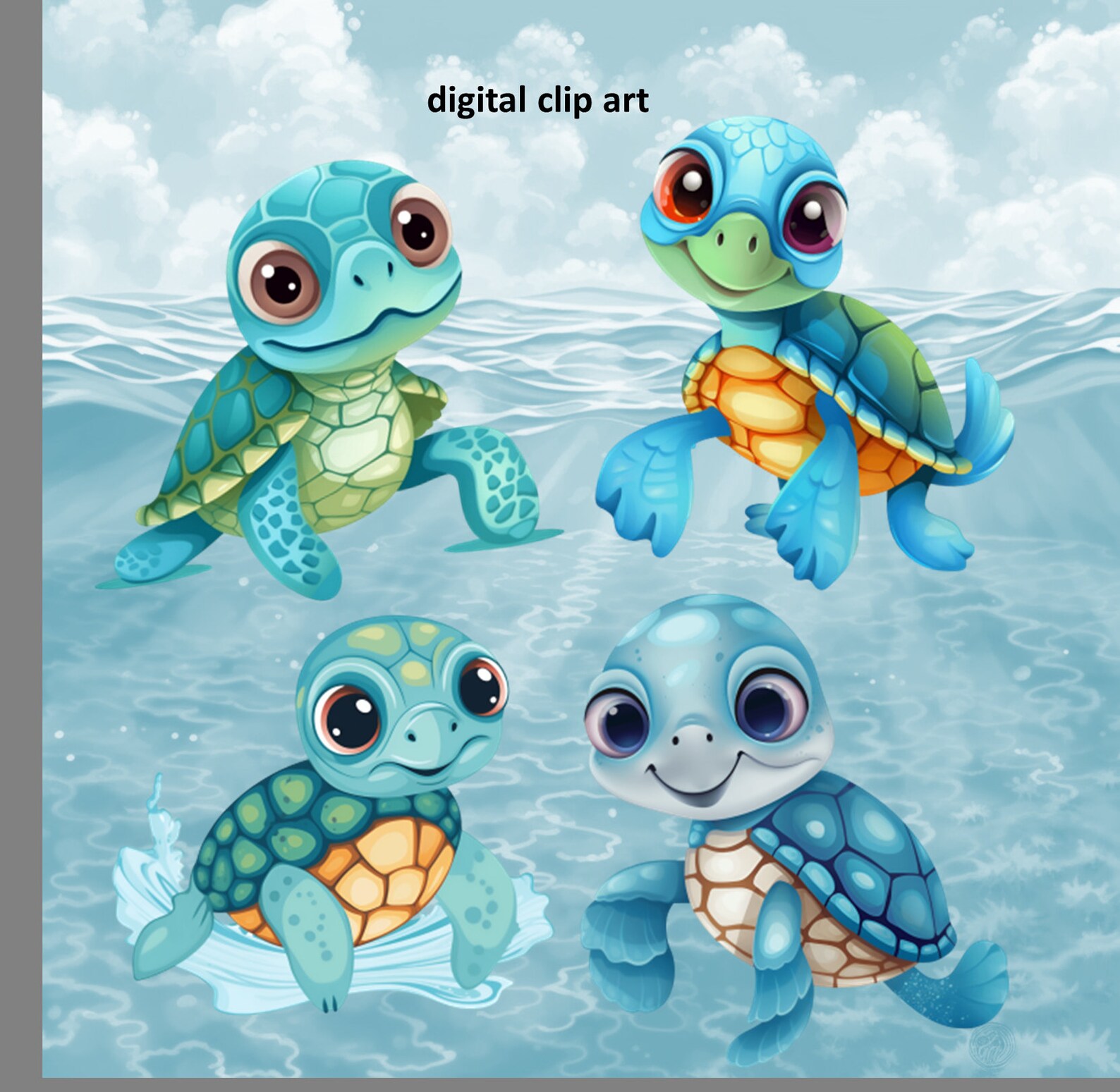 Animal Clip Art, Turtle Svg, Sea Turtle, Png, Ocean, Clipart Bundle ...