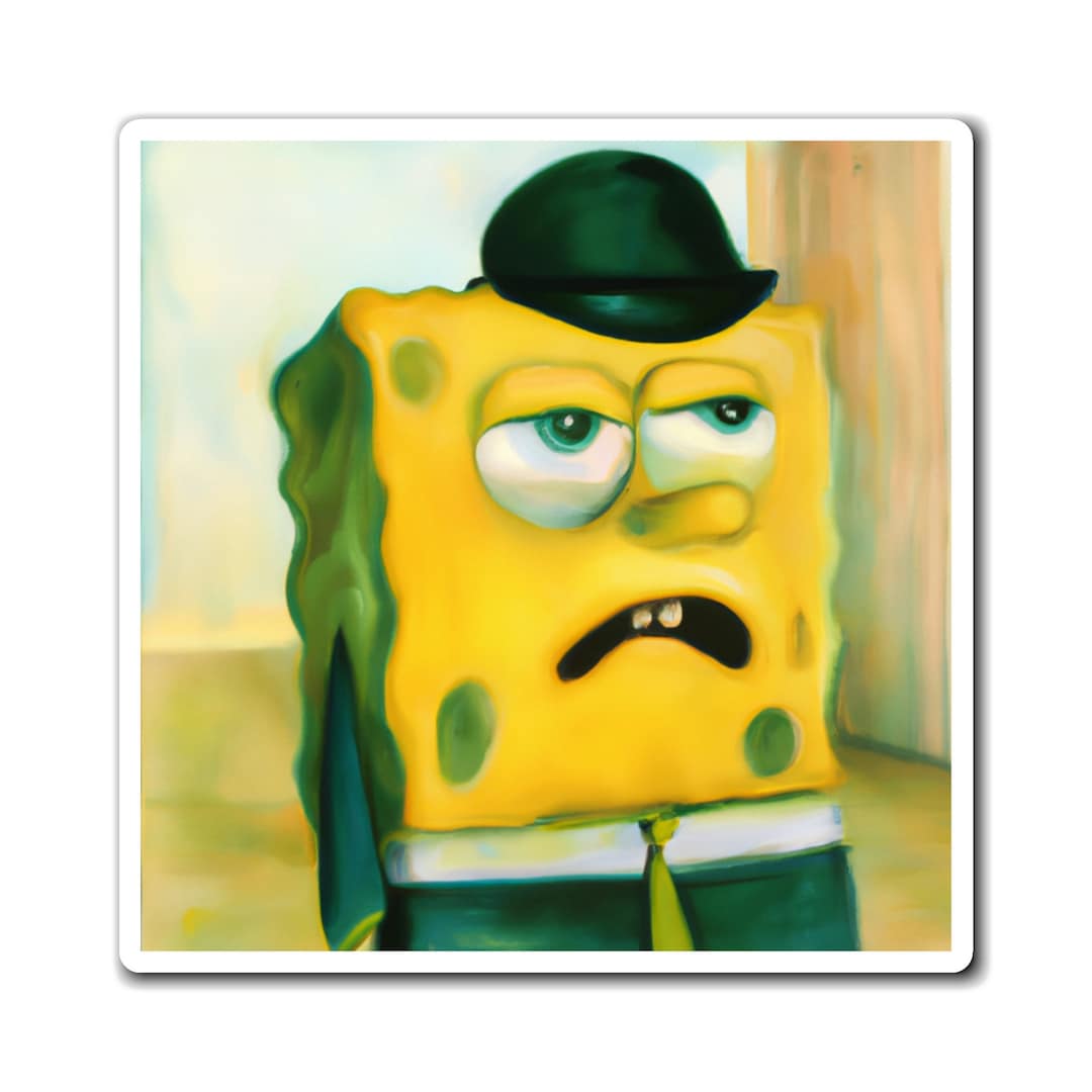 Impressionist Van Gogh Spongebob Magnet - Etsy