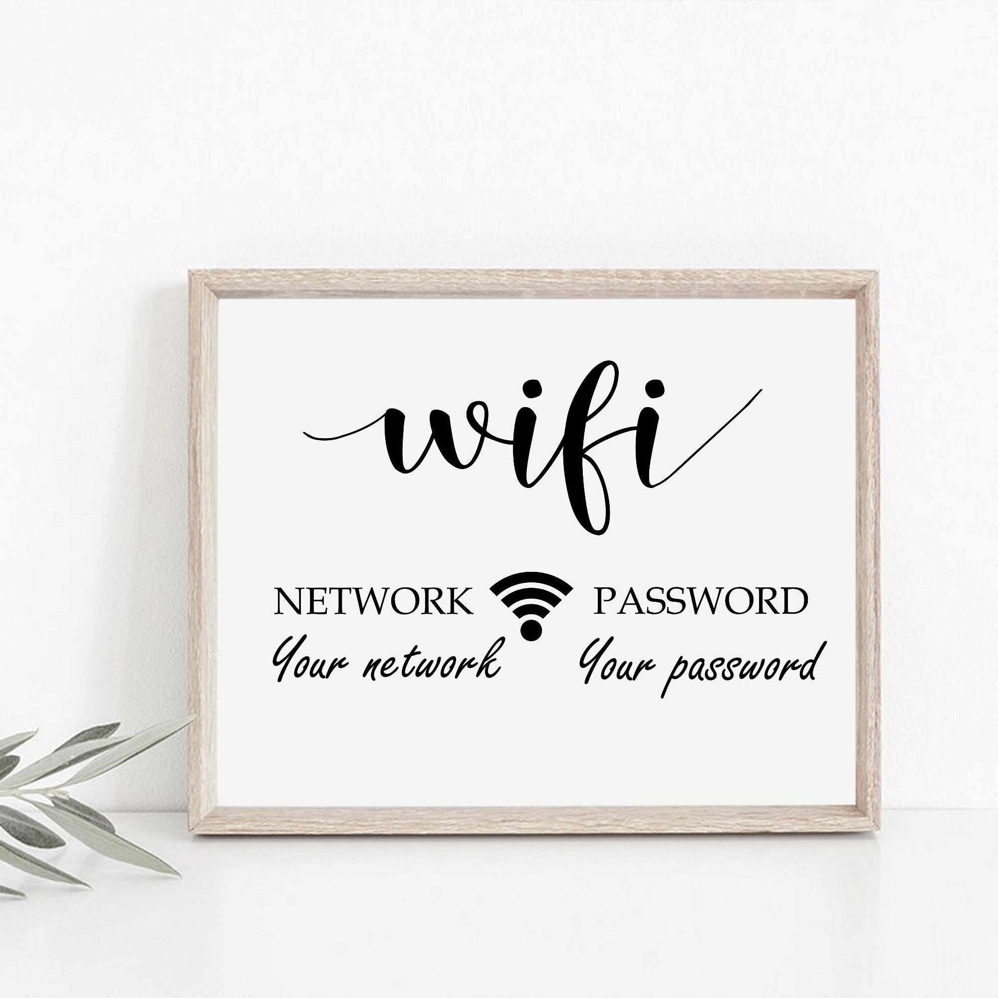 Wifi Password Sign Taple PNG SVG File Editable Wifi Sign - Etsy