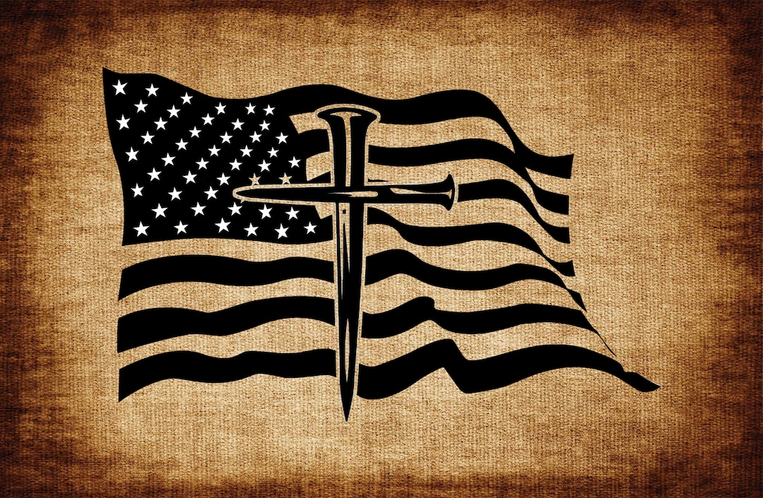 American Flag Cross Svg PNG Usa Flag Cross Vector Files for - Etsy