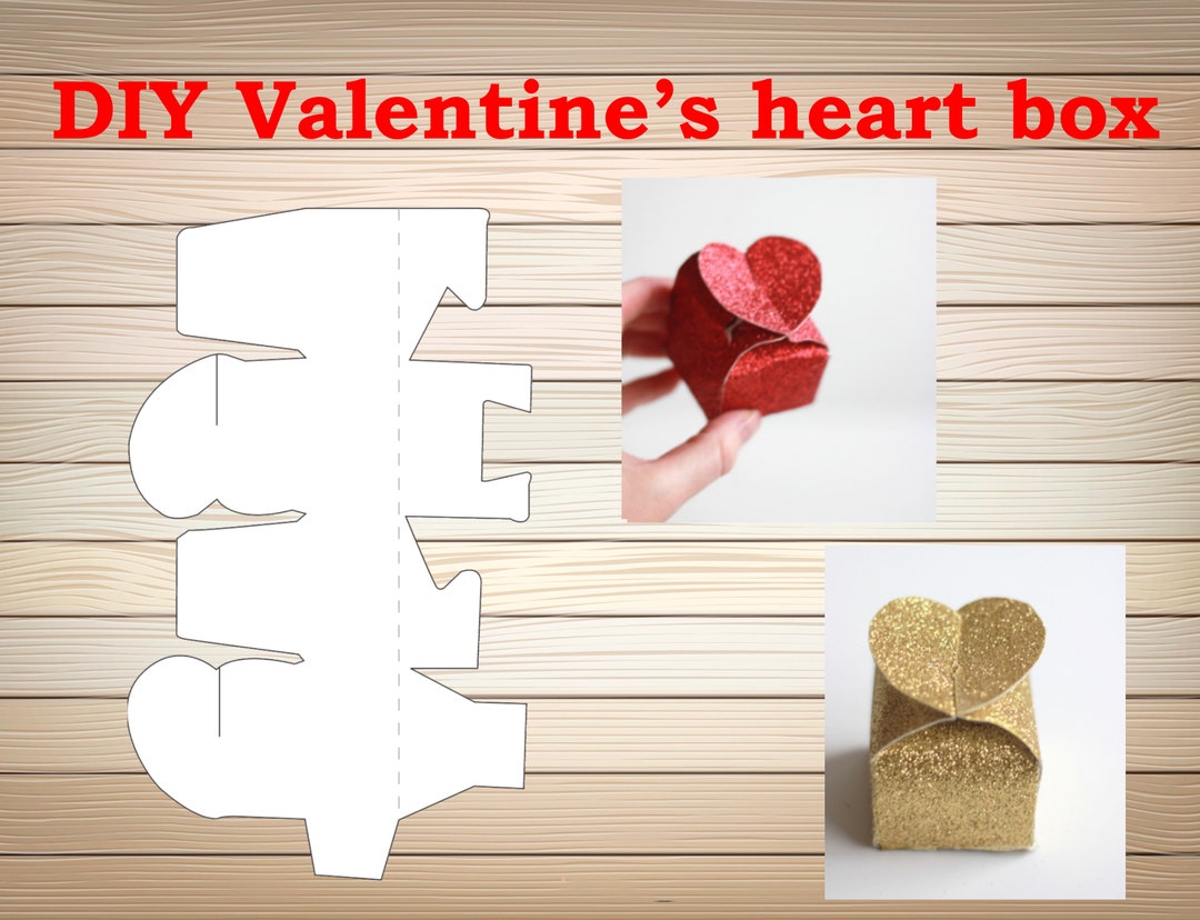 Heart Box Template PNG SVG Jpg Pdf Box With Lid Template, Wedding Favor ...