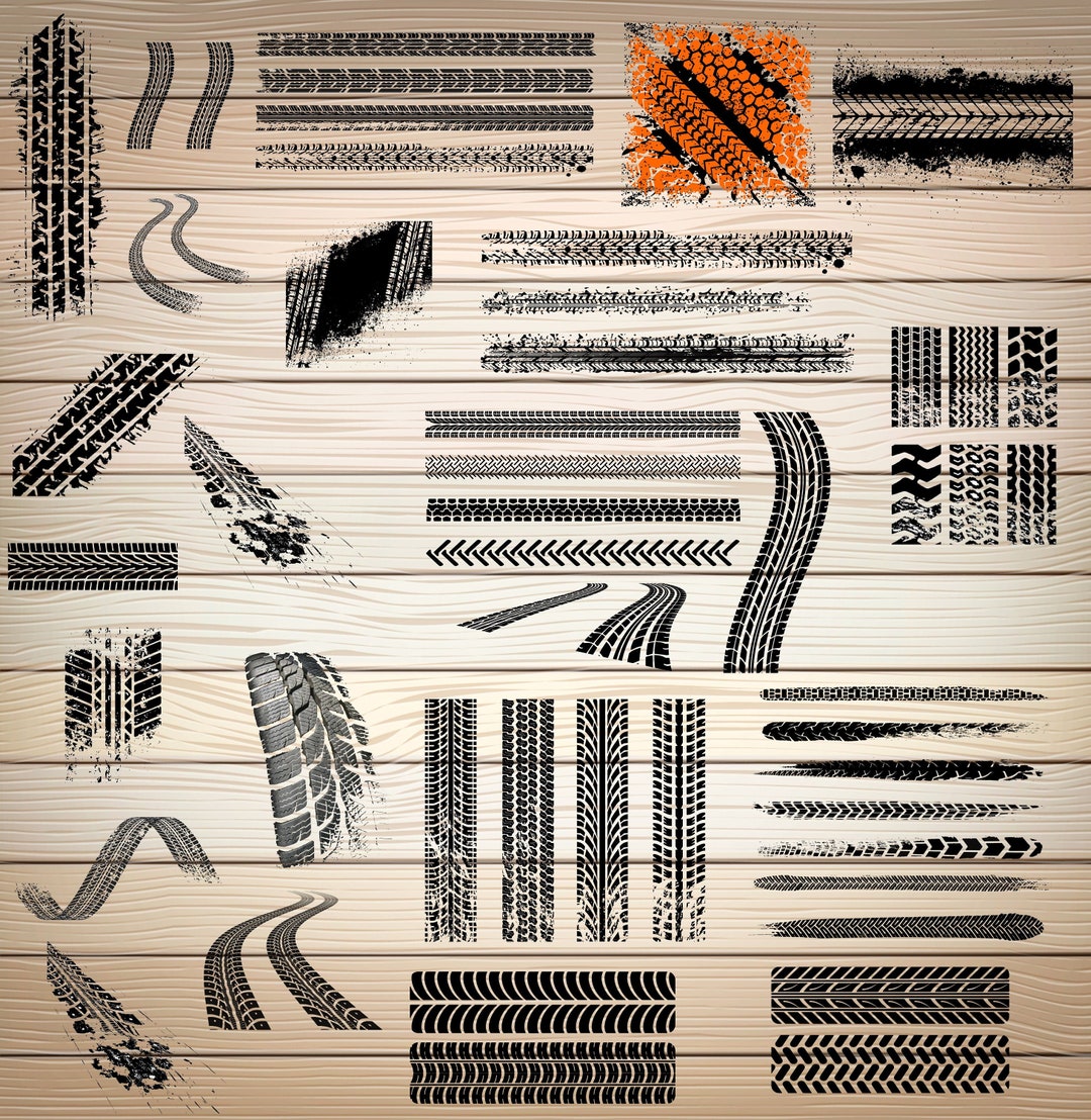 20 X Car Track Tire PNG SVG Tractor Motorcycle Rubber Skid Raster Wheel ...