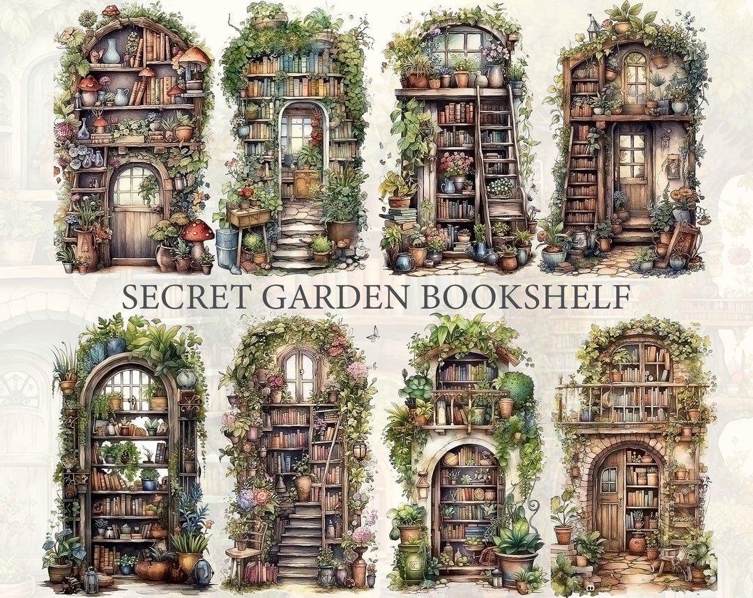 Fantasy Bookshelf Art Set - 29-piece Transparent PNG, Instant Download ...