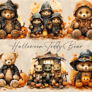 Halloween Teddy Bear Clipart 32 PNG Cute and Spooky Halloween Bears ...