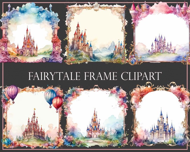 Whimsical Fairytale Frame Clipart, Magical Borders (digital PNG) - Etsy