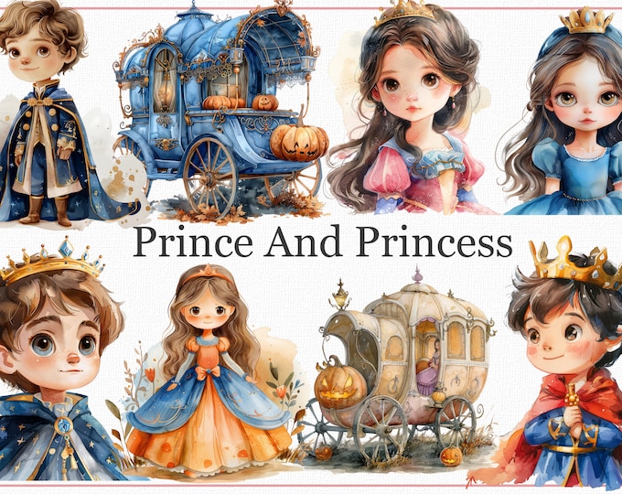 24 Prince and Princess Digital Clipart - Etsy Hong Kong