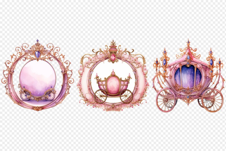 Fairy Tale Carriage Frames | 12 Magical PNG Designs for Crafts ...