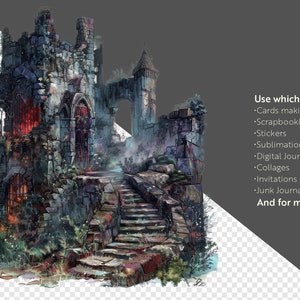 Magical Dungeon Clipart, 24 Dark Fantasy PNG, Magical Ambiance and Dark ...