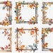 Autumn Leaves and Wood Frame 28 PNG Bundle, Fall Watercolor Border ...