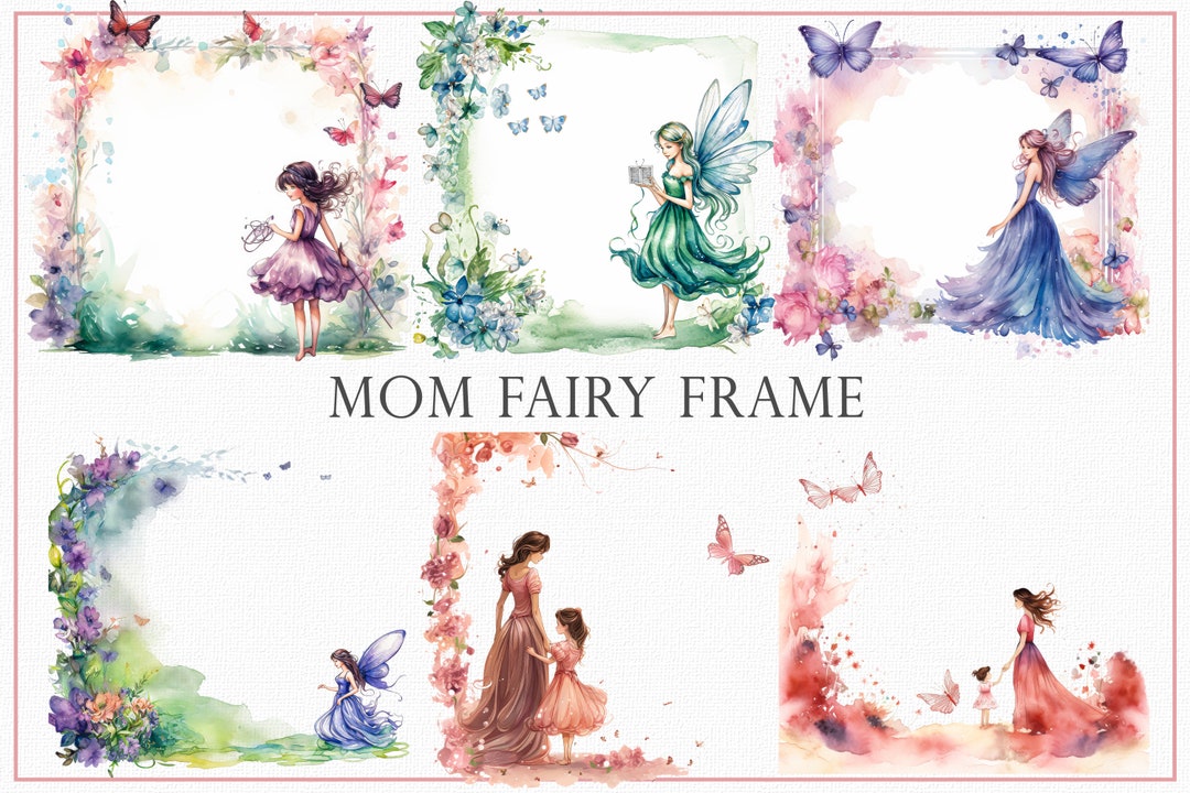 Mom Fairy Frame Clipart, 41 Magical Border for Mother's Day Projects ...