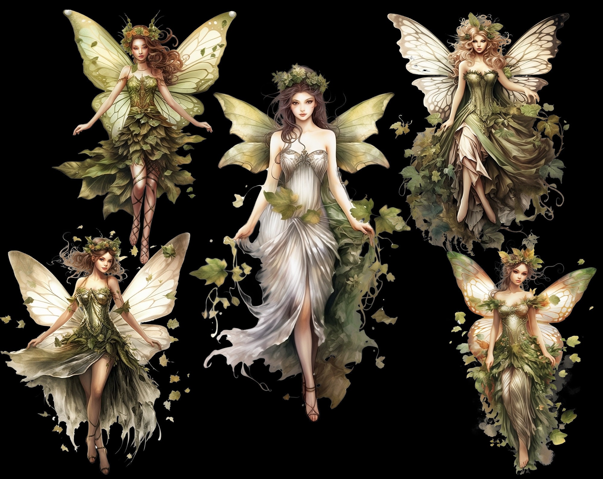 33 PNG Woodland Fairy Clipart Bundle Featuring Enchanting - Etsy Australia