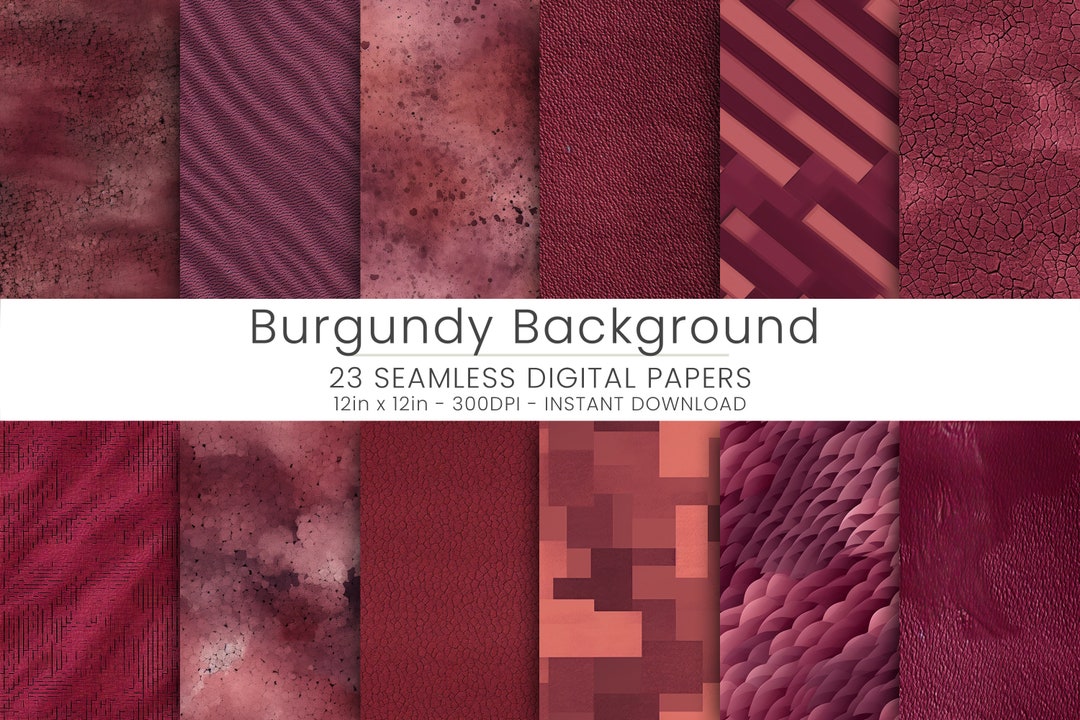 23 Burgundy Background Digital Paper, Repeated Pattern, Home Decor ...