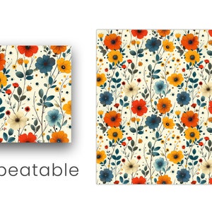 20 Vibrant Floral Seamless Digital Papers - Flower Patterns for ...