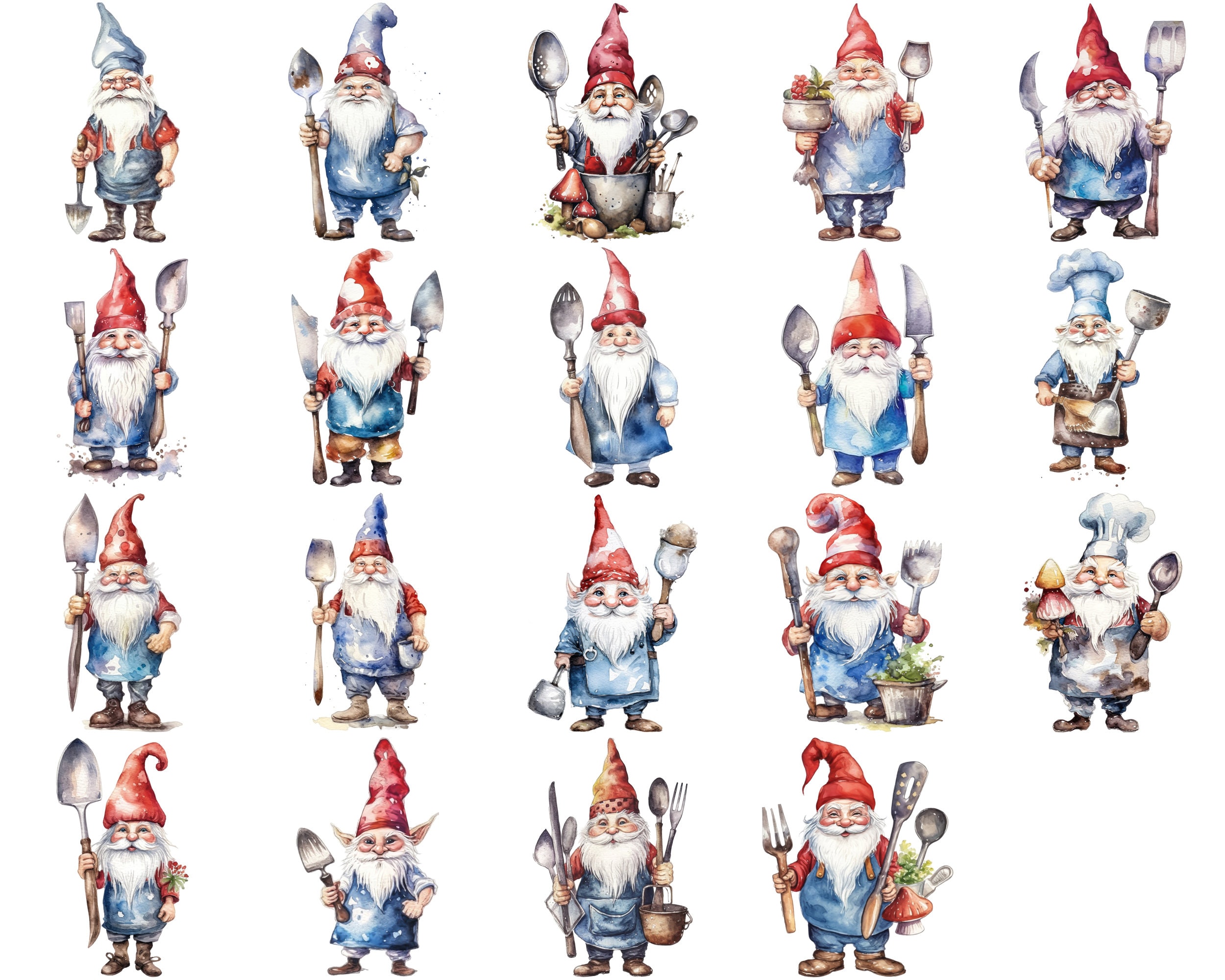 Kitchen Gnome Clipart Culinary Gnome PNG Cooking Gnome - Etsy