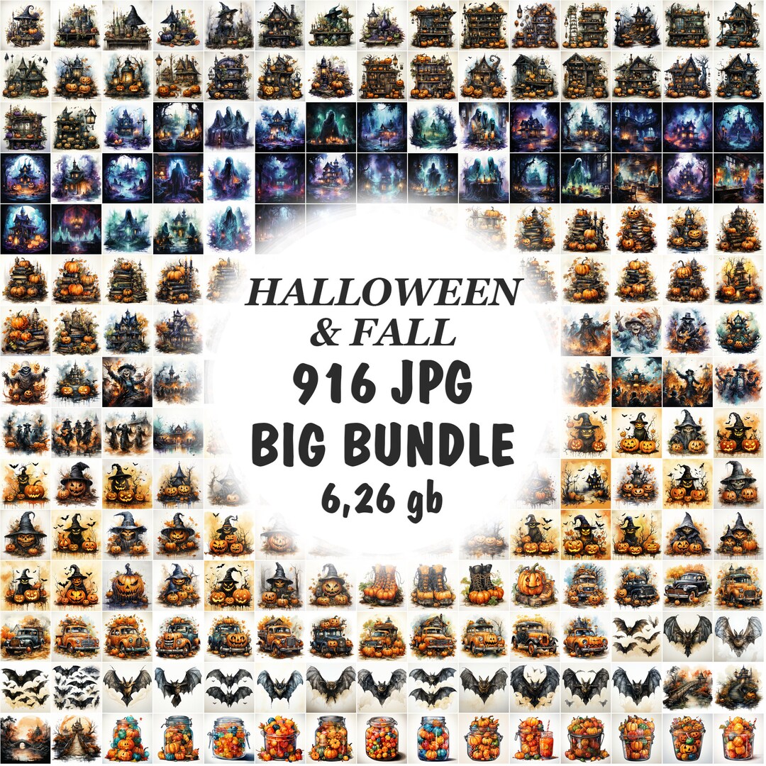 Massive Halloween and Fall Digital Image Bundle - 916 High-quality Jpgs ...