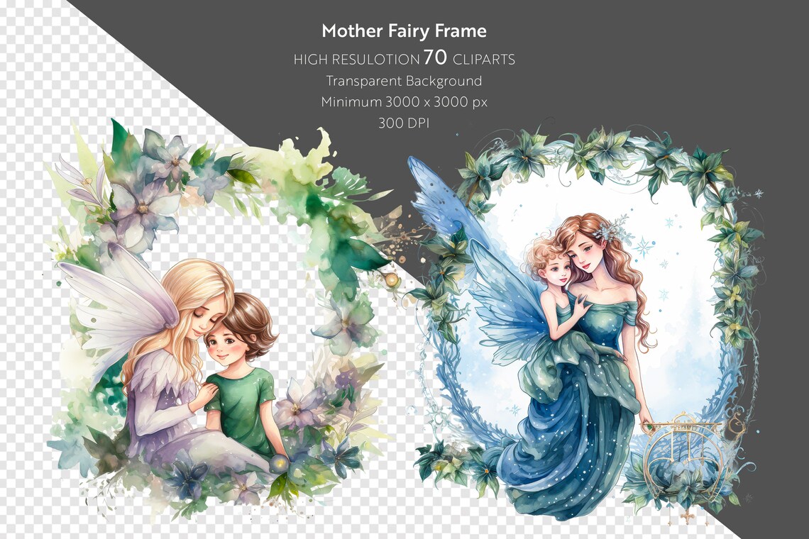 Mother Fairy Frame Clipart, 70 Enchanted Border for Mother's Day ...