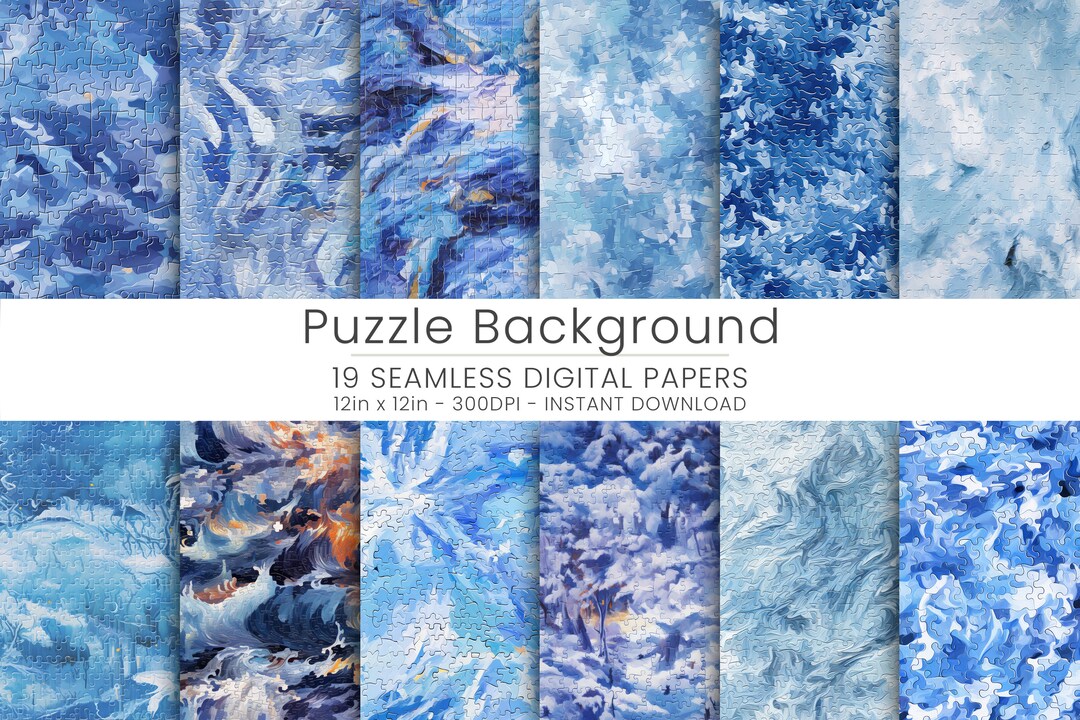 19 Puzzle Background Digital Paper, JPG, Instant Download, Scrapbooking ...