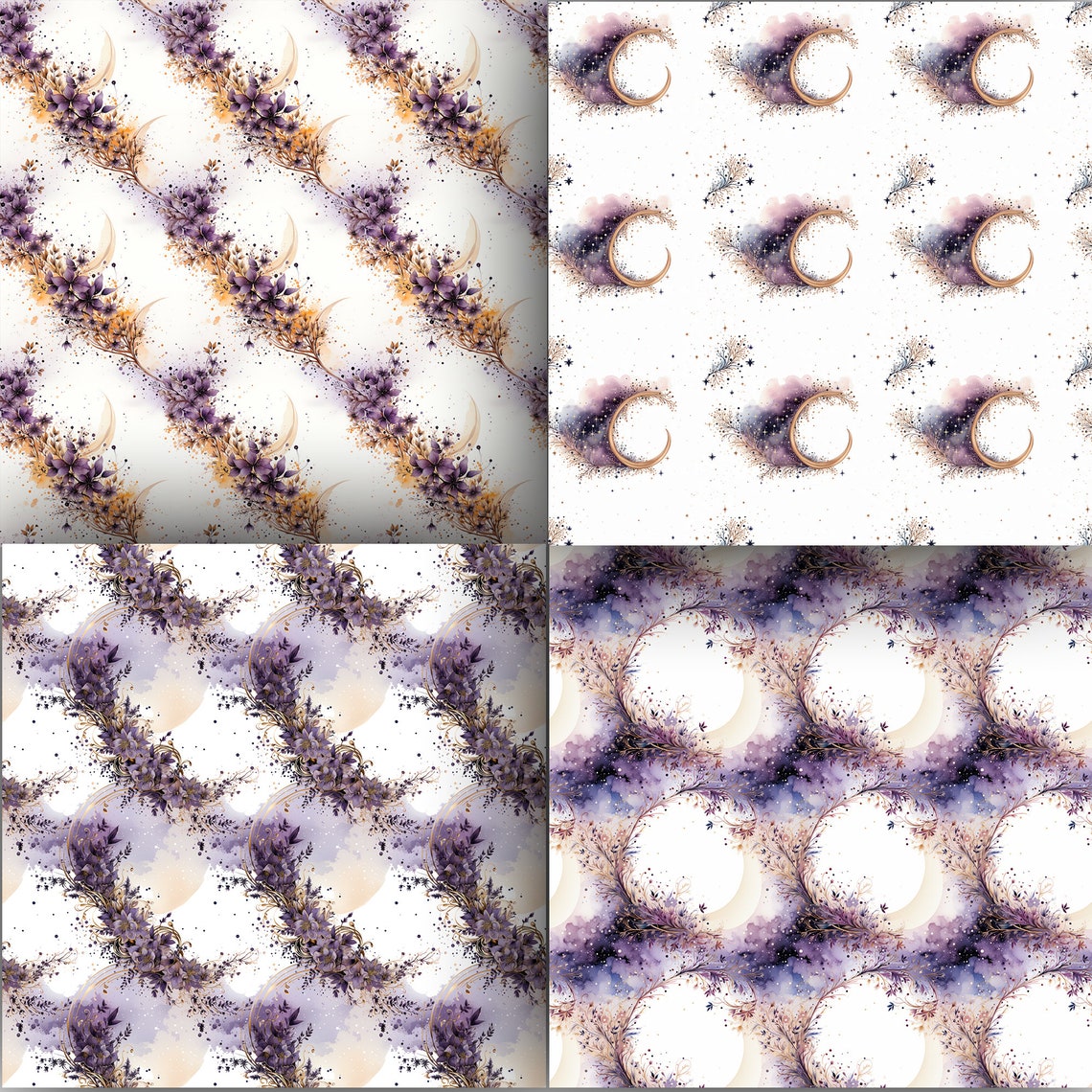 36 Magic Crescent Digital Paper - Illuminate Your Creations With ...