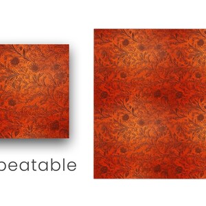 20 Burnt Orange Floral Bliss Seamless Patterns - Warm Digital Designs ...