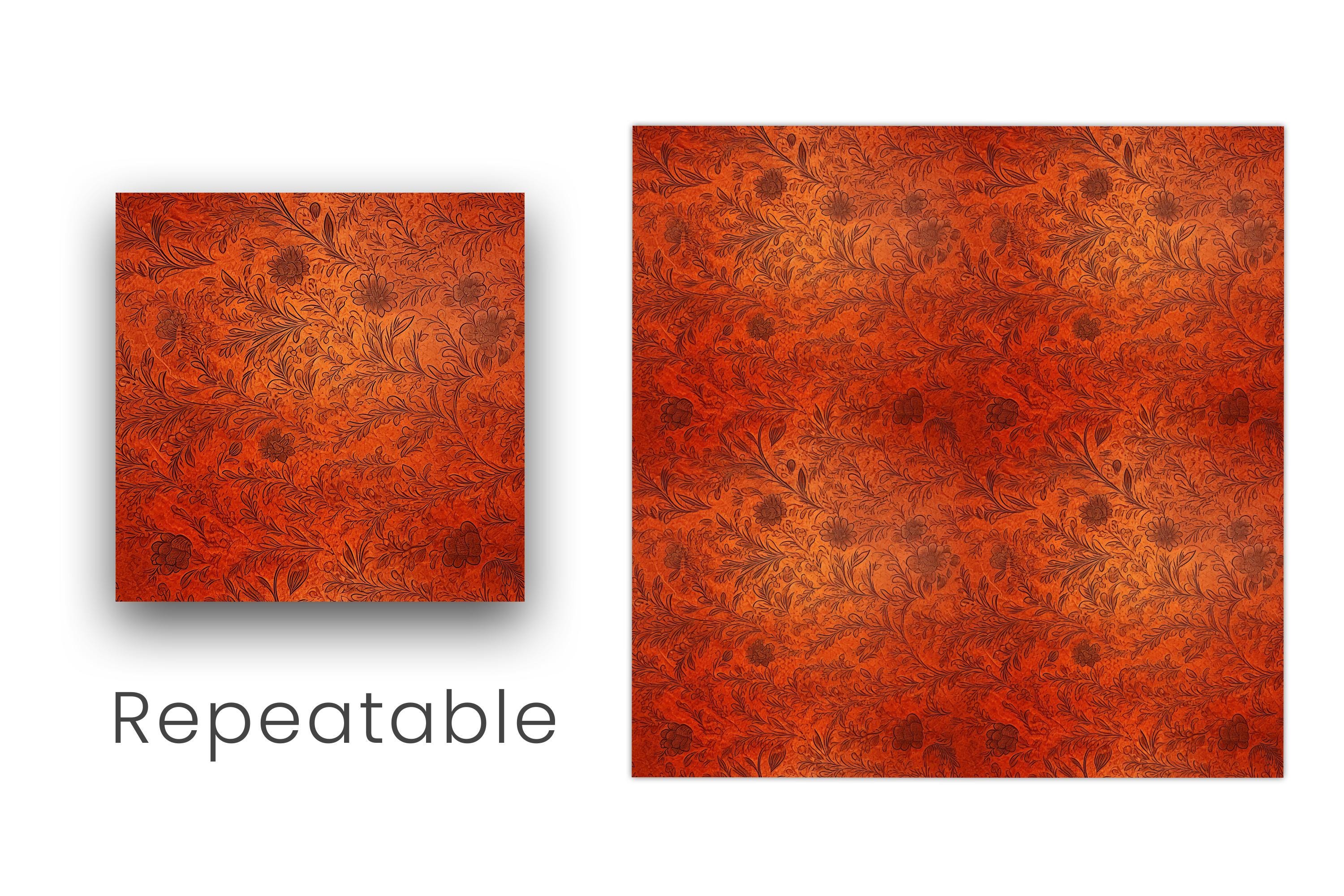 20 Burnt Orange Floral Bliss Seamless Patterns - Warm Digital Designs ...