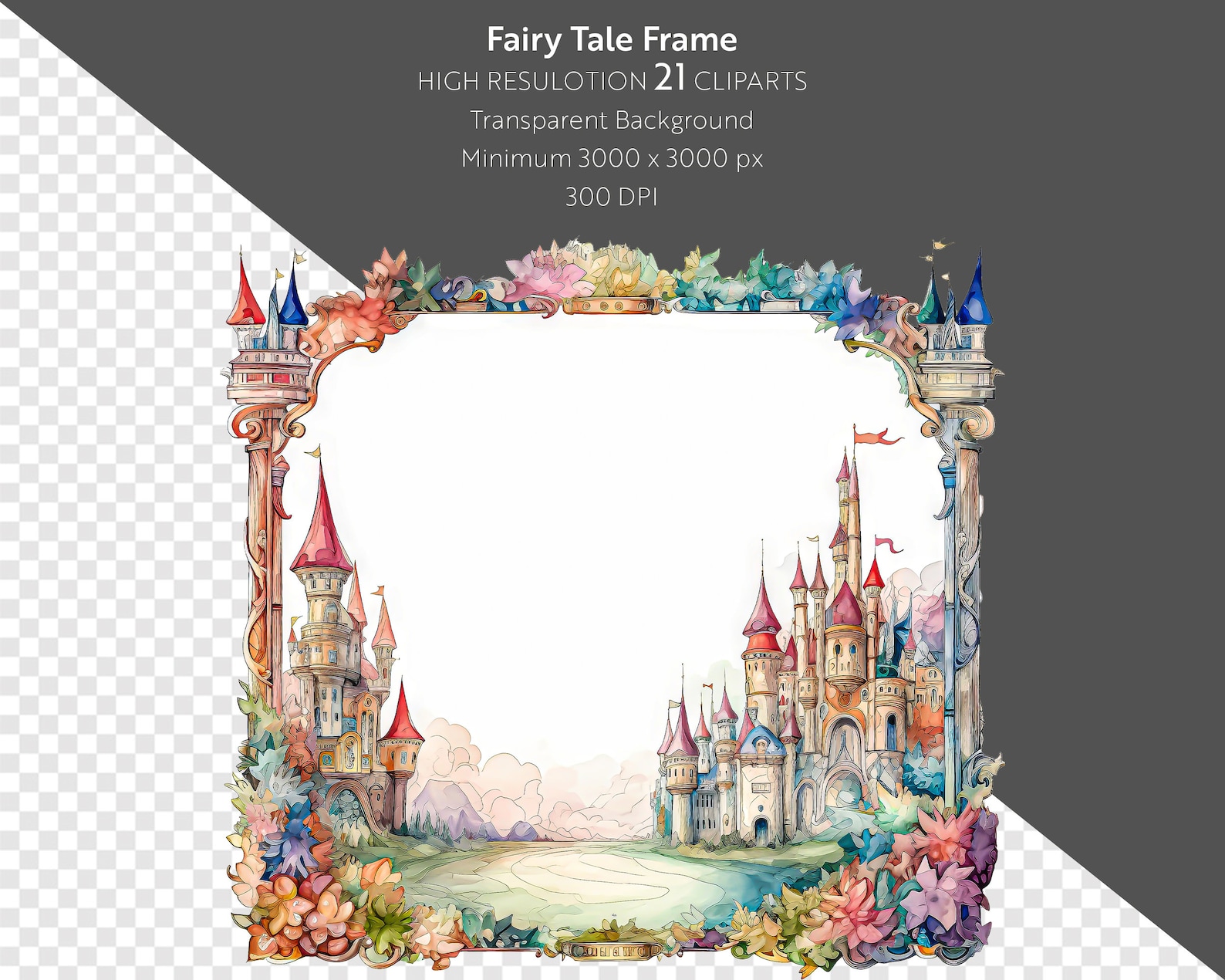 Whimsical Fairytale Frame Clipart, Magical Borders (digital PNG) - Etsy