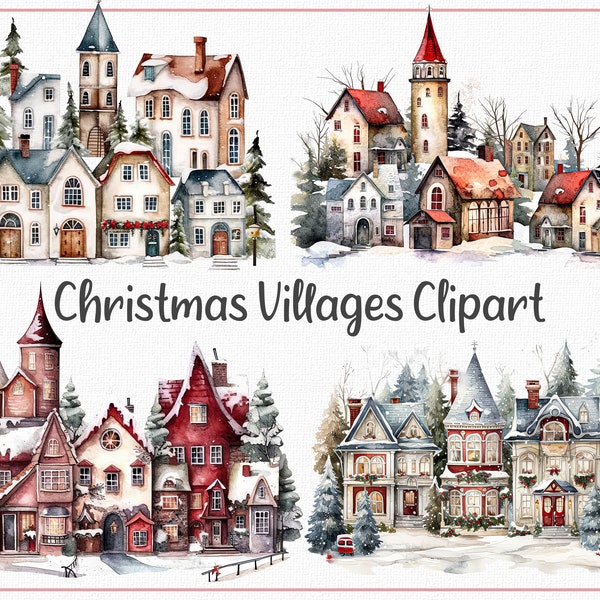 Christmas Villages Clip Art - Etsy