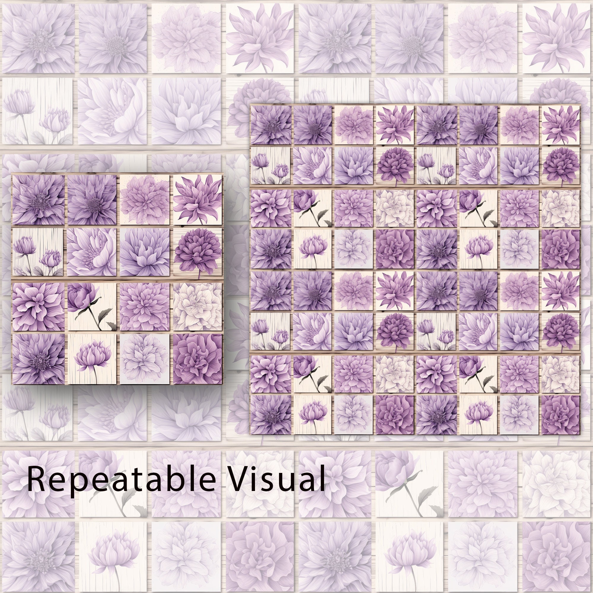 Purple Lavender Flower Digital Paper, Scrapbooking Patterns (instant ...