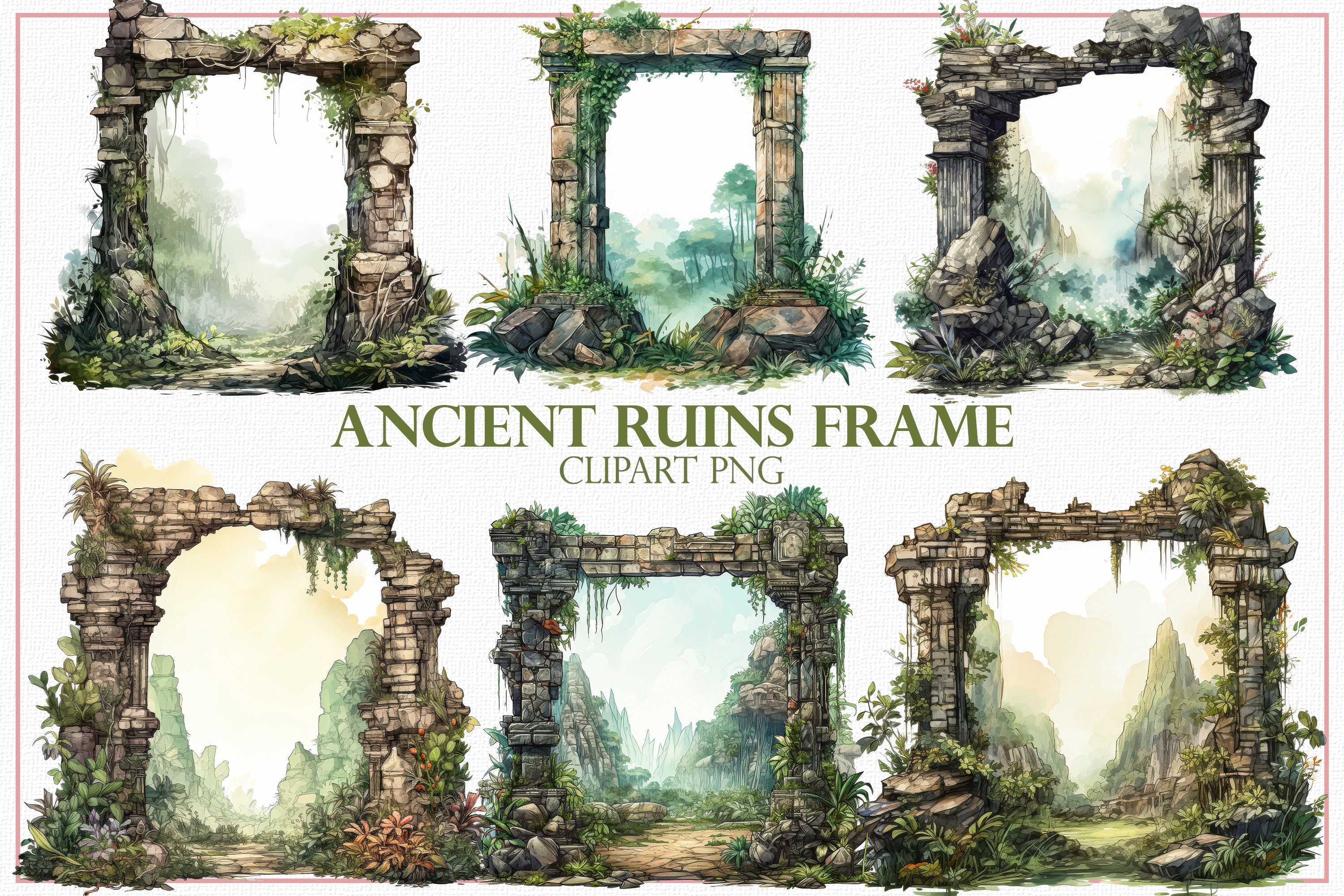Ancient Ruins Frame Clipart 28 High-quality PNG Designs for ...